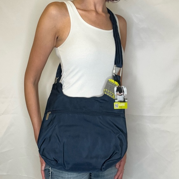 Travelon | Bags | Travelon Womens Antitheft Classic Pleated Hobo Bag Purse Midnight Blue New Nwt ...